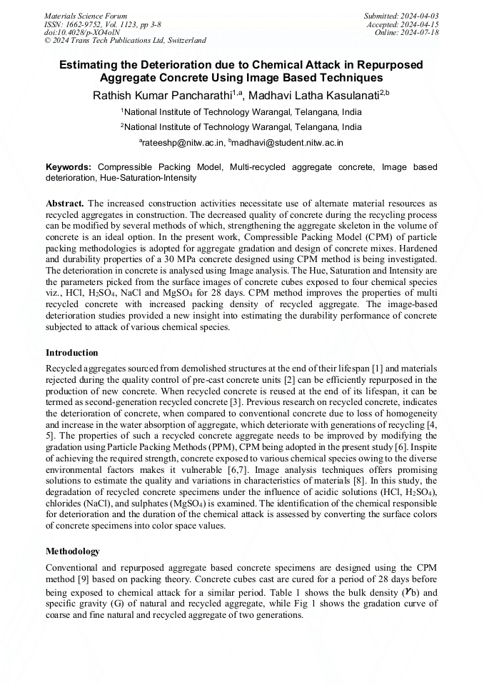 Estimating the Deterioration due to Chemical Attack in Repurposed ...