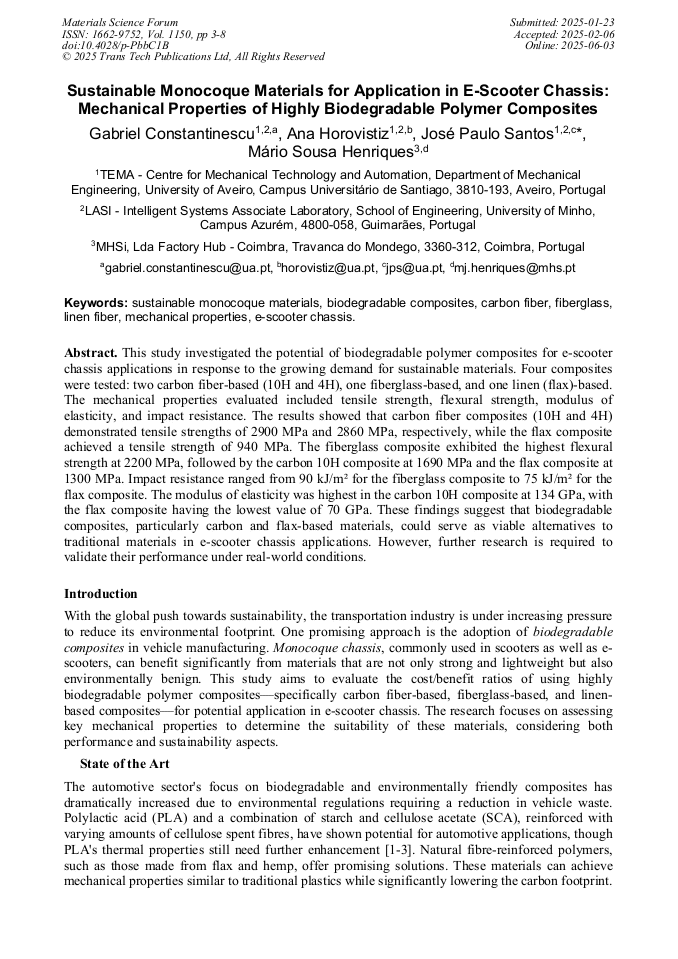 Sustainable Monocoque Materials for Application in E-Scooter Chassis ...