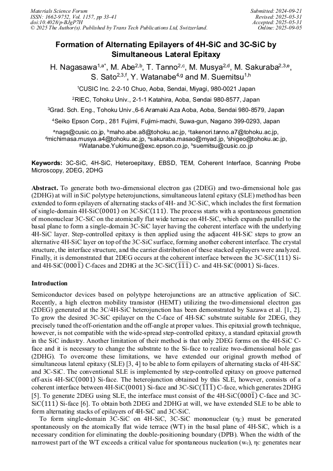 Formation of Alternating Epilayers of 4H-SiC and 3C-SiC by Simultaneous Lateral Epitaxy ...