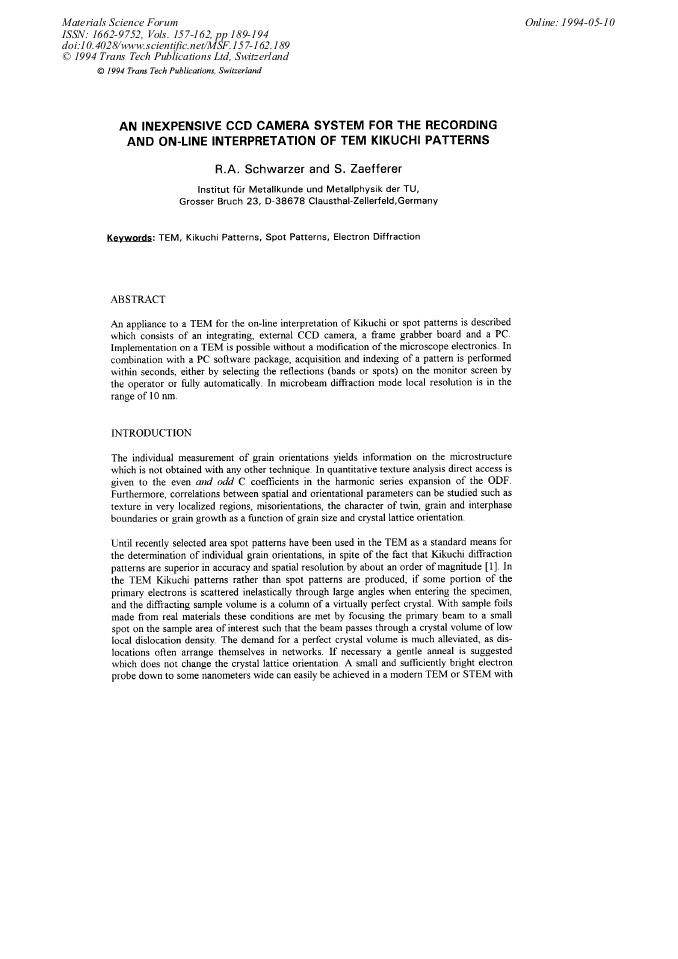 An Inexpensive CCD Camera System for the Recording and On-Line ...