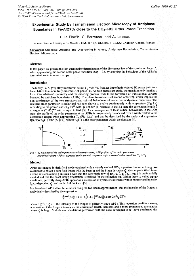 Experimental Study by Transmission Electron Microscopy of Antiphase ...