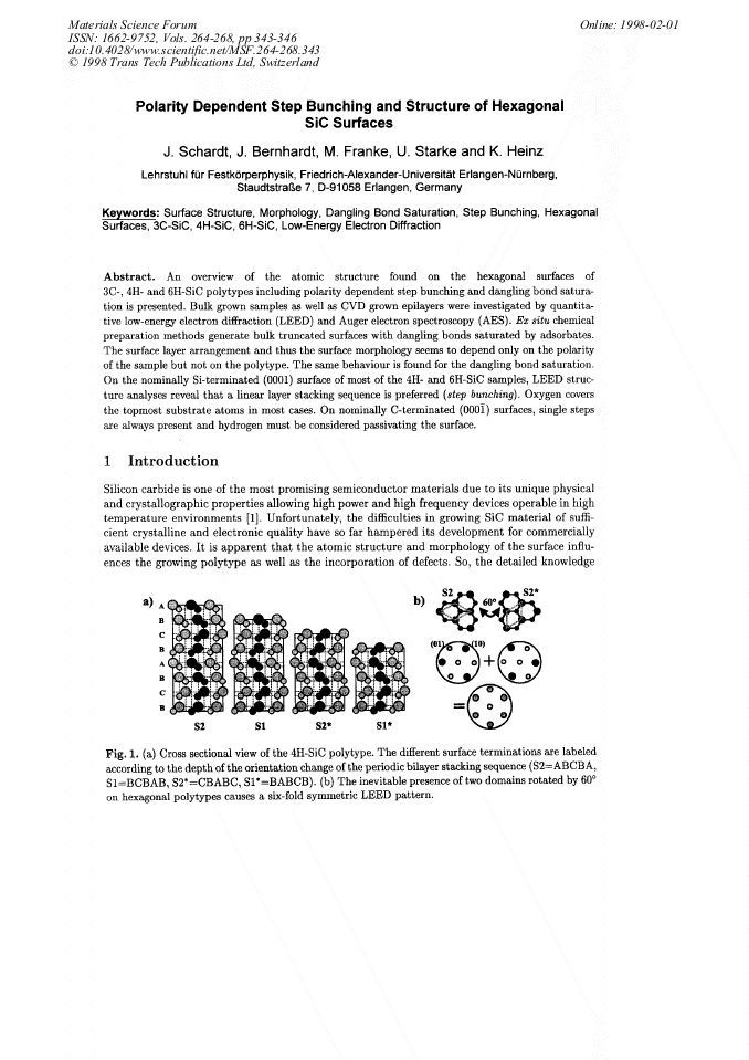 Polarity Dependent Step Bunching and Structure of Hexagonal SiC ...
