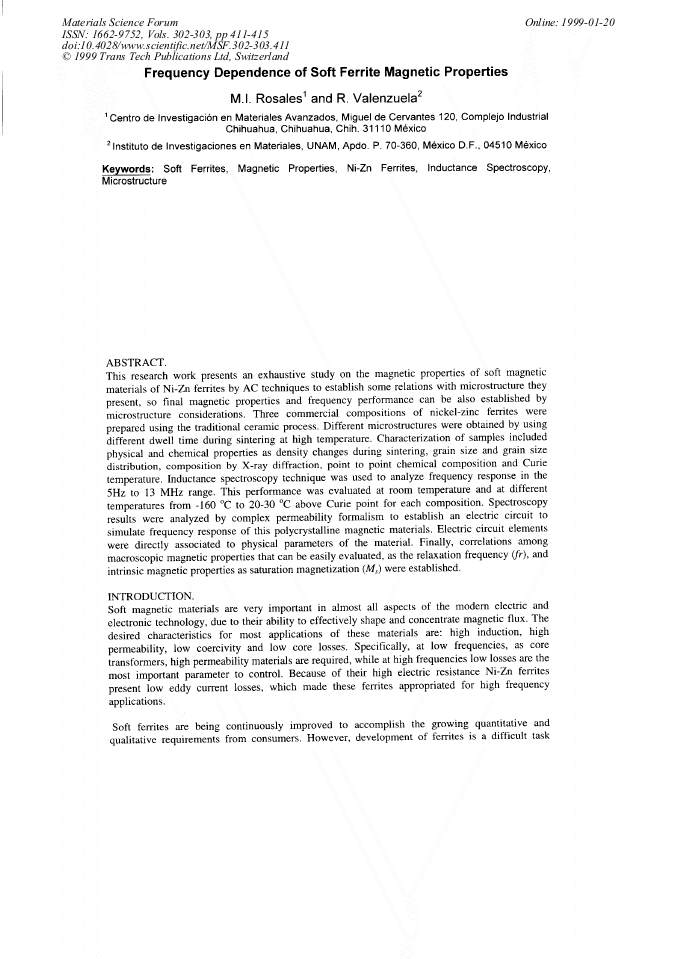 Frequency Dependence of Soft Ferrite Magnetic Properties | Scientific.Net
