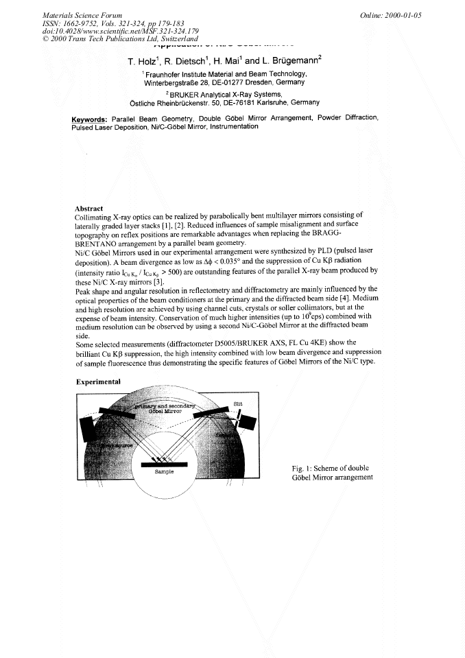 Application of Ni/C Göbel Mirrors | Scientific.Net