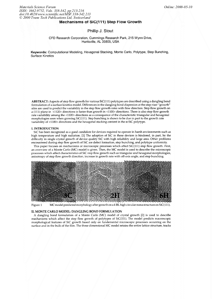 Mechanisms of SiC(111) Step Flow Growth | Scientific.Net