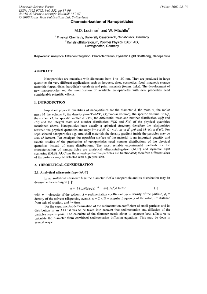 Characterization of Nanoparticles | Scientific.Net