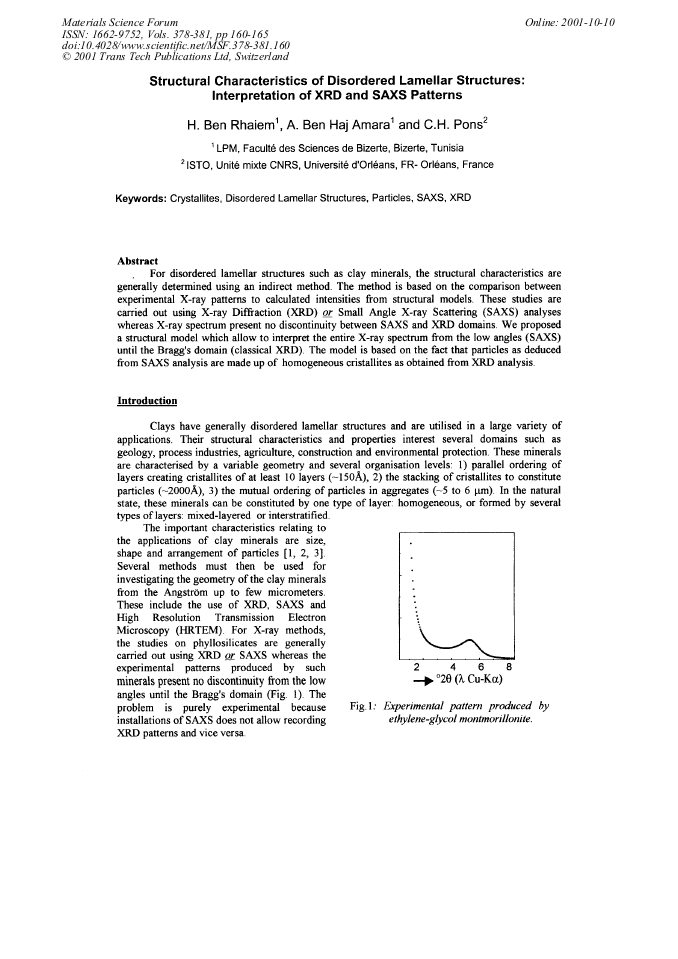 Structural Characteristics of Disordered Lamellar Structures ...