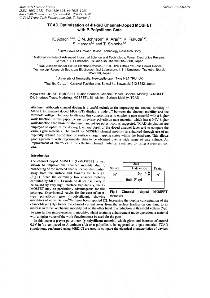 TCAD Optimisation of 4H-SiC Channel-Doped MOSFET with P-Polysilicon ...