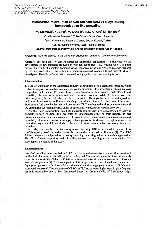 Microstructure Evolution Of Twin Roll Cast Aa5xxx Alloys During Homogenisation Like Annealing