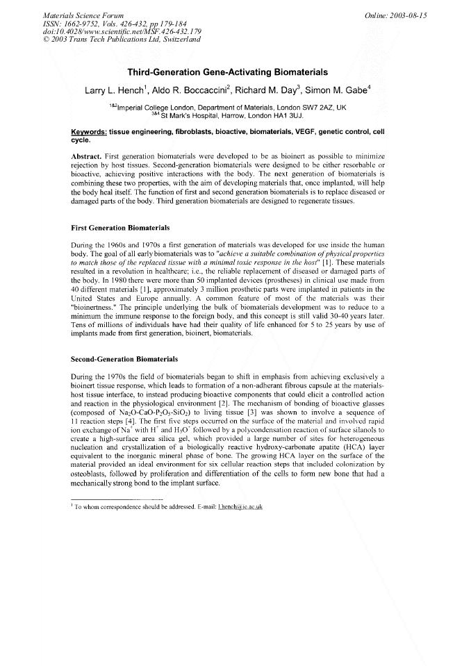 Third-Generation Gene-Activating Biomaterials | Scientific.Net