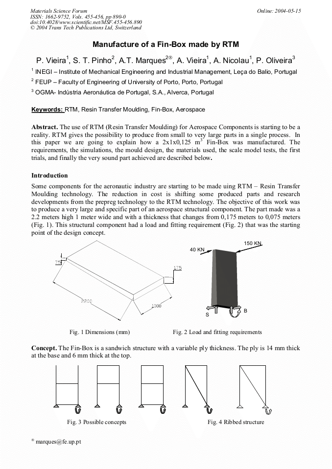Manufacture of a Fin-Box Made by RTM | Scientific.Net