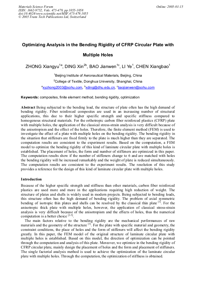 Optimizing Analysis in the Bending Rigidity of CFRP Circular Plate with ...