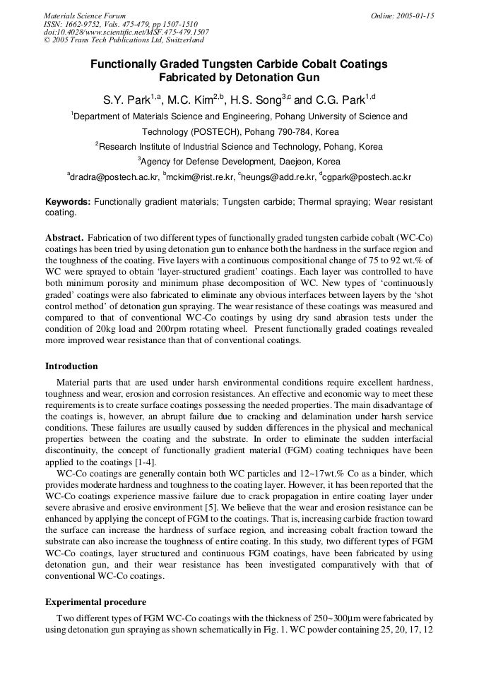 Functionally Graded Tungsten Carbide Cobalt Coatings Fabricated by ...
