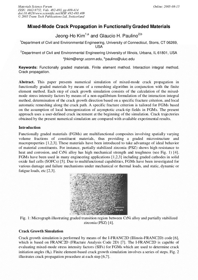 Mixed-Mode Crack Propagation in Functionally Graded Materials ...