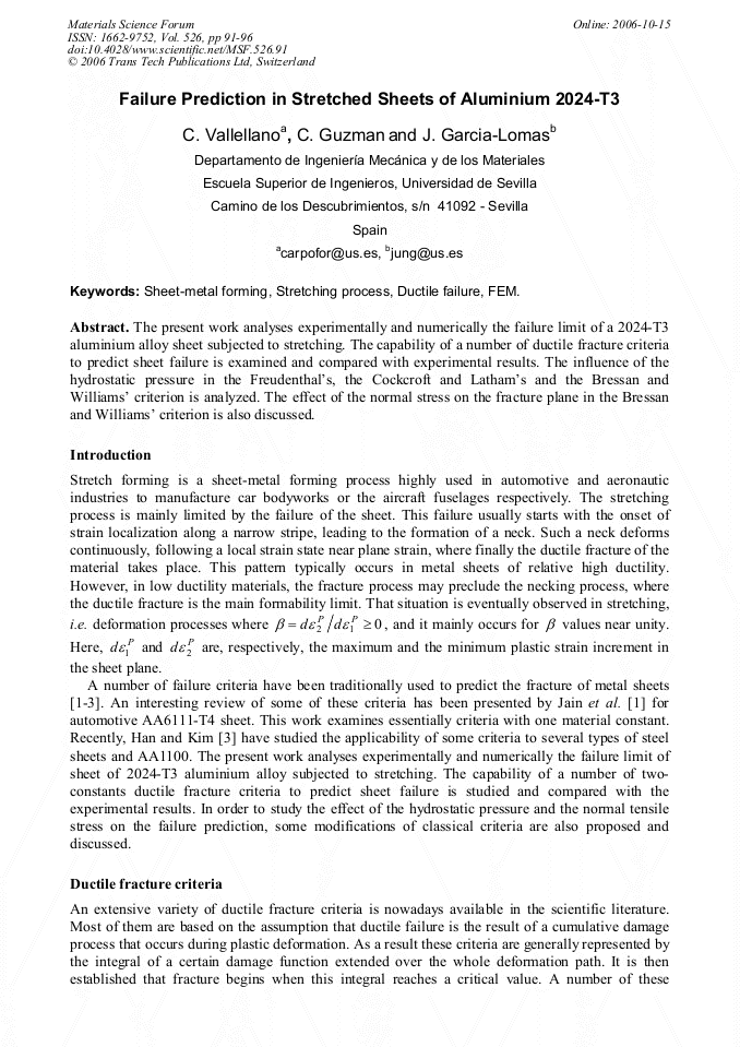 Failure Prediction in Stretched Sheets of Aluminium 2024-T3 ...
