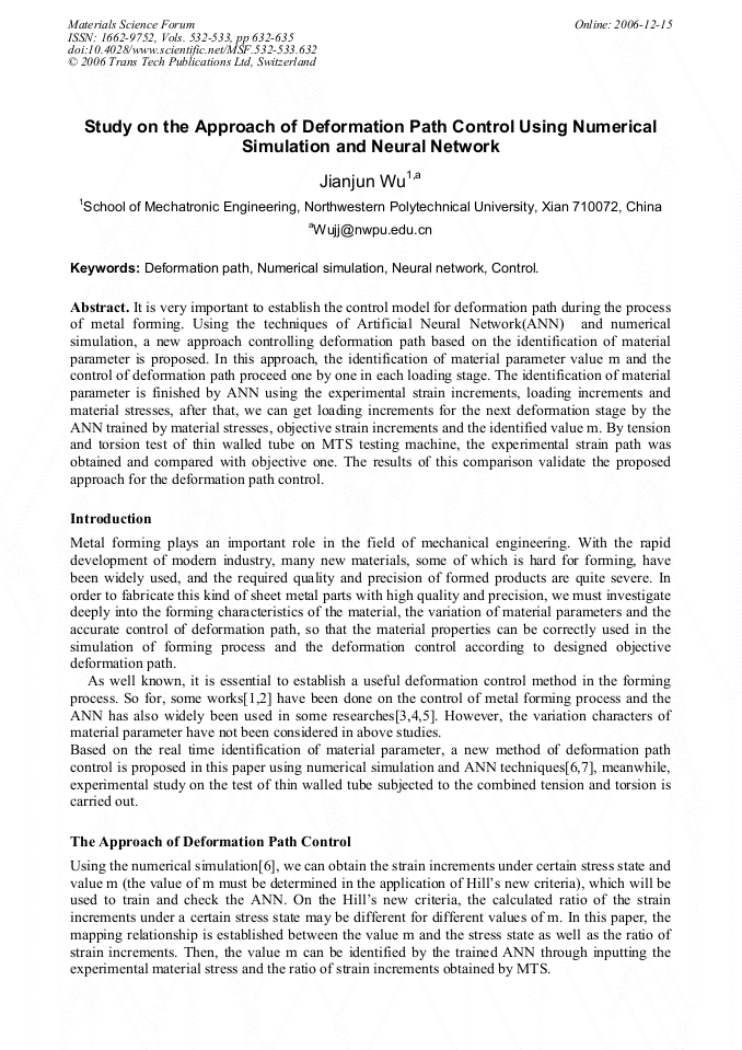 Study On The Approach Of Deformation Path Control Using Numerical Simulation And Neural Network study-on-the-approach-of-deformation-path-control-using-numerical-simulation-and-neural-network