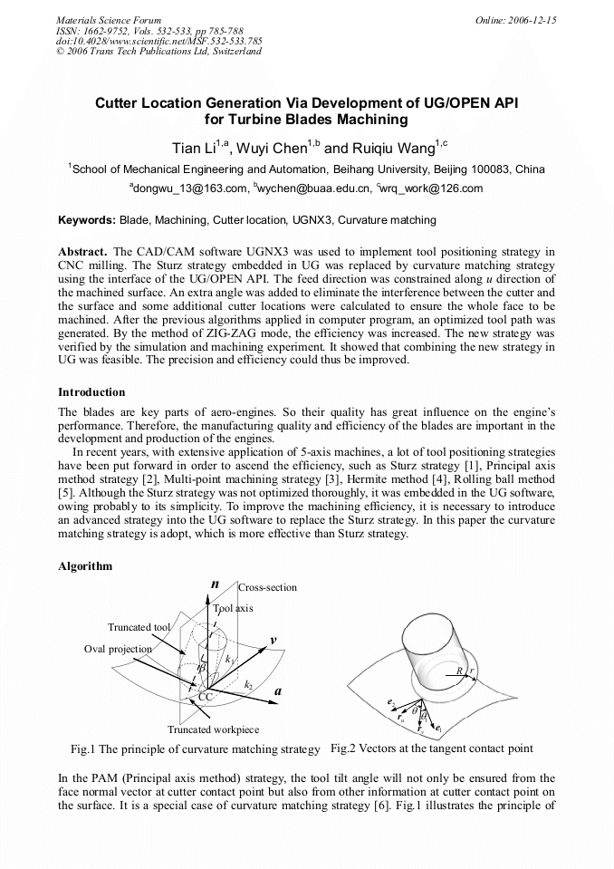 Cutter Location Generation Via Development of UG/OPEN API for Turbine ...