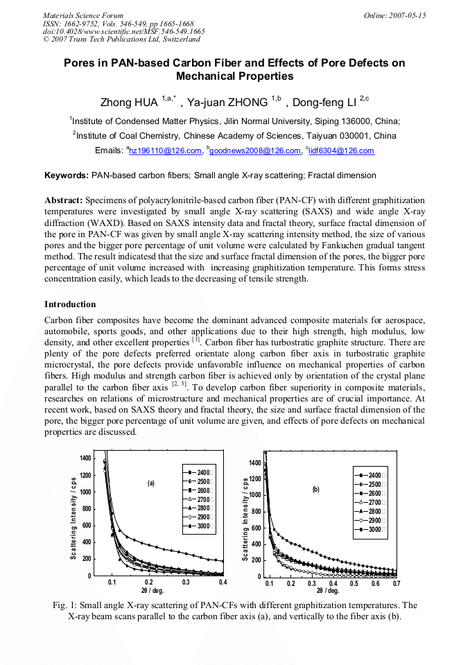 Pores in PAN-Based Carbon Fiber and Effects of Pore Defects on ...