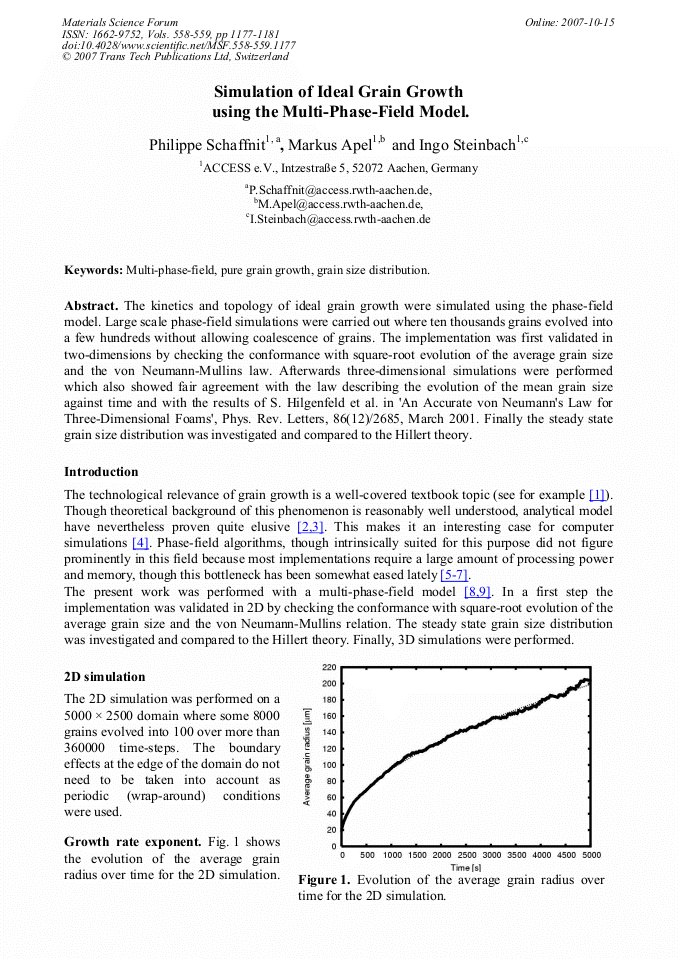 Simulation of Ideal Grain Growth Using the Multi-Phase-Field Model ...