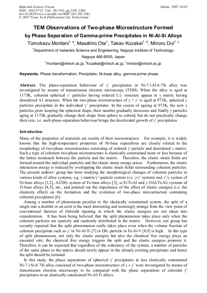 TEM Observations of Two-Phase Microstructure Formed by Phase Separation ...