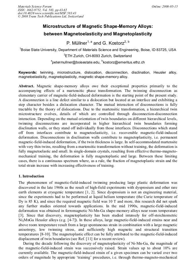 Microstructure of Magnetic Shape-Memory Alloys: Between ...