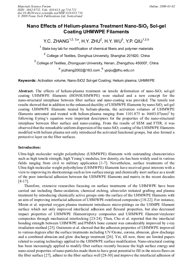 Nano Effects of Helium-Plasma Treatment Nano-SiO2 Sol-Gel Coating ...
