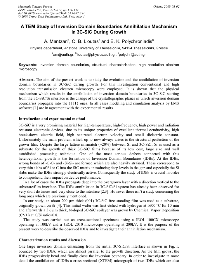 A TEM Study of Inversion Domain Boundaries Annihilation Mechanism in 3C ...
