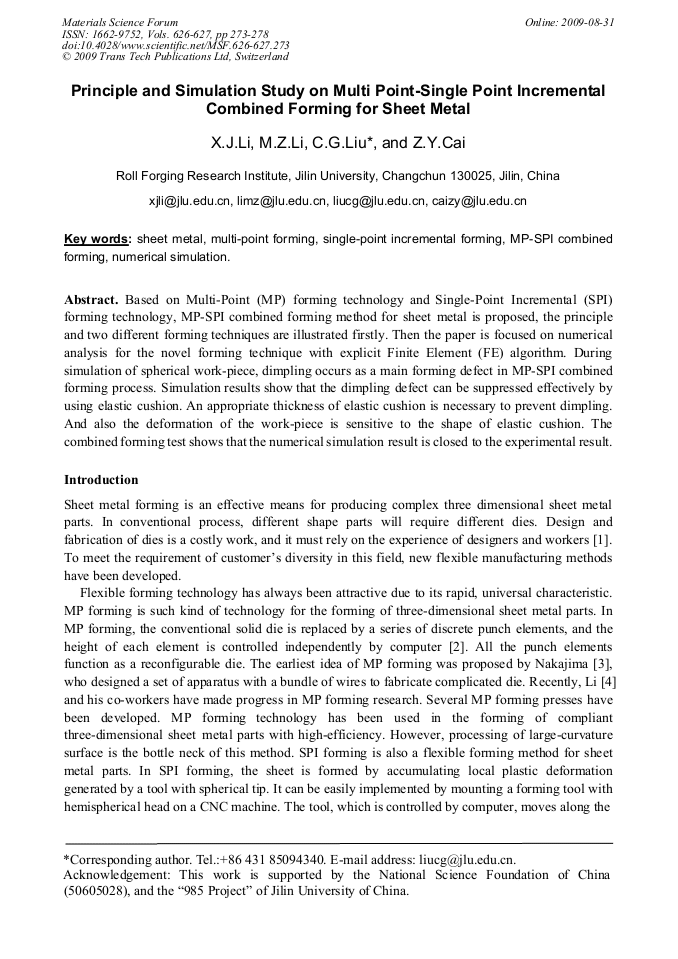 Principle and Simulation Study on Multi Point-Single Point Incremental ...
