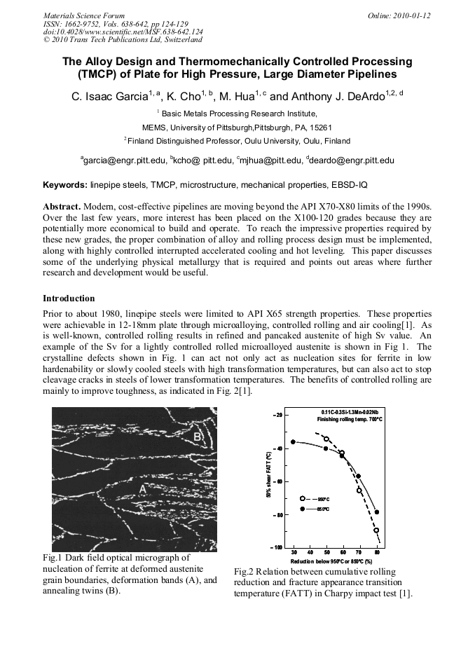 The Alloy Design and Thermomechanically Controlled Processing (TMCP) of ...