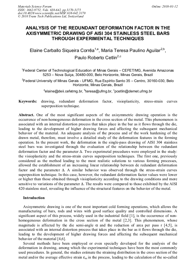 Analysis of the Redundant Deformation Factor in the Axisymmetric ...