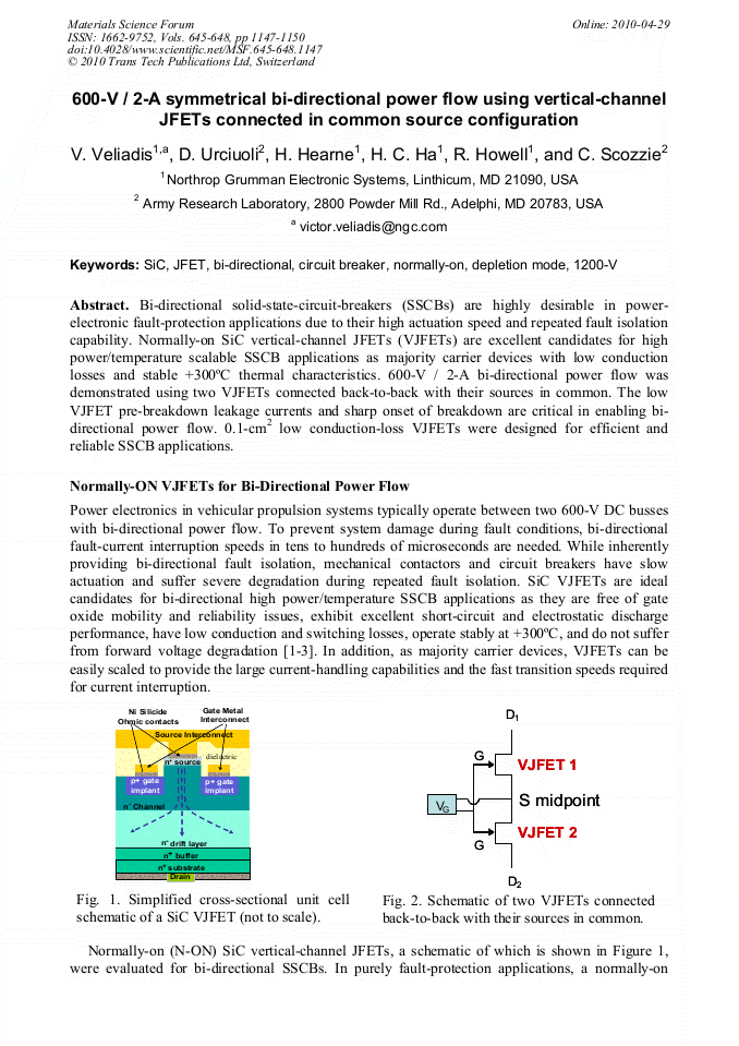 600-V / 2-A Symmetrical Bi-Directional Power Flow Using Vertical ...