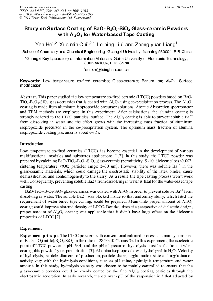 Study on Surface Coating of BaO- B2O3-SiO2 Glass-Ceramic Powders with ...