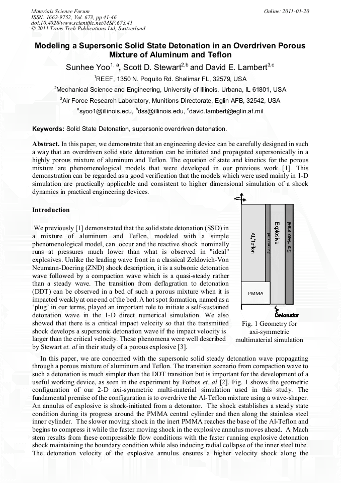 Modeling a Supersonic Solid State Detonation in an Overdriven Porous ...