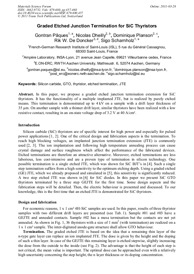 Graded Etched Junction Termination for SiC Thyristors | Scientific.Net