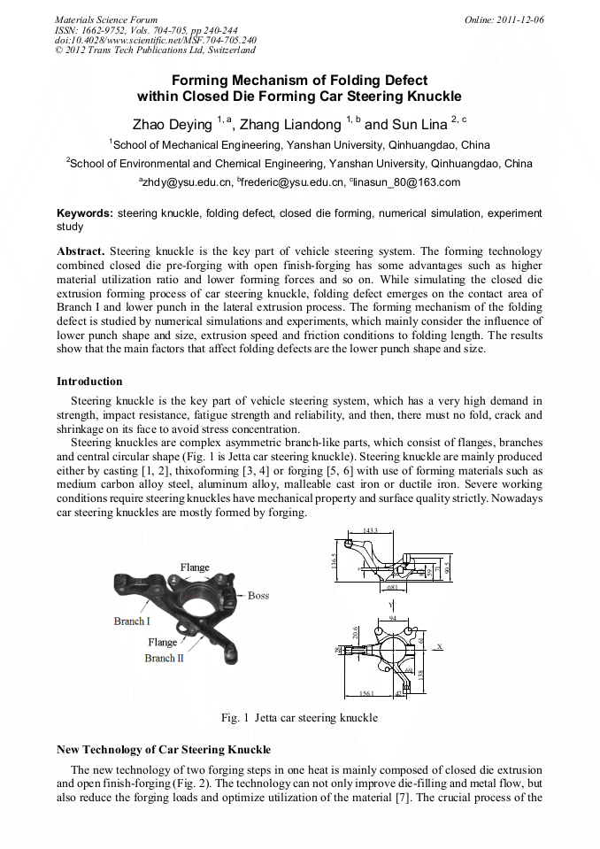 Forming Mechanism of Folding Defect within Closed Die Forming Car ...