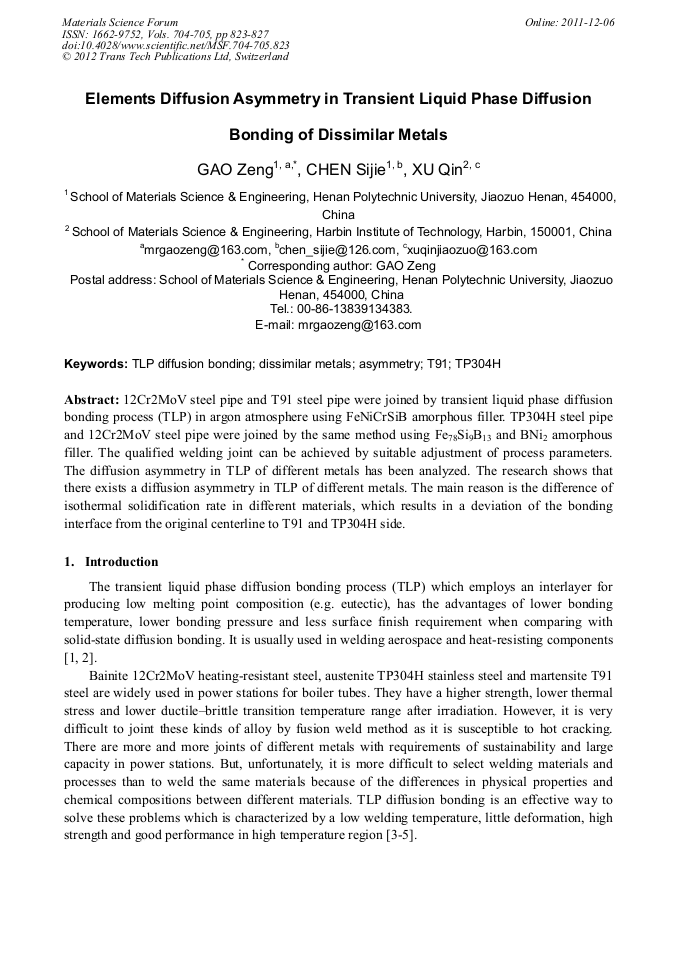 Elements Diffusion Asymmetry in Transient Liquid Phase Diffusion ...