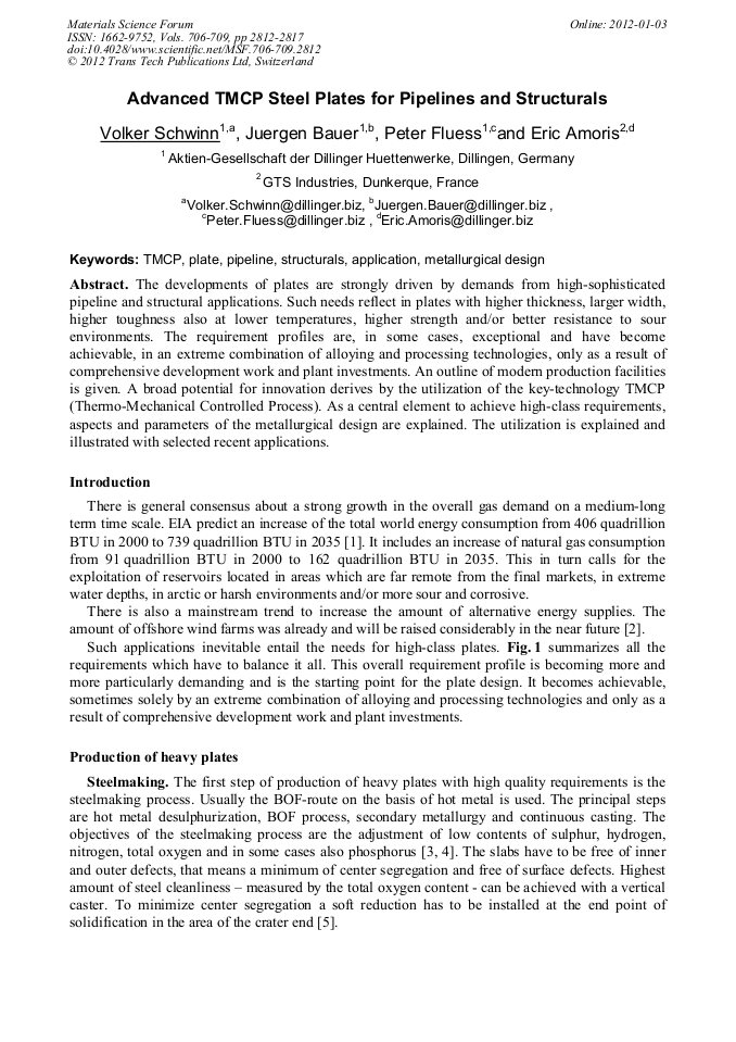 Advanced TMCP Steel Plates for Pipelines and Structurals | Scientific.Net