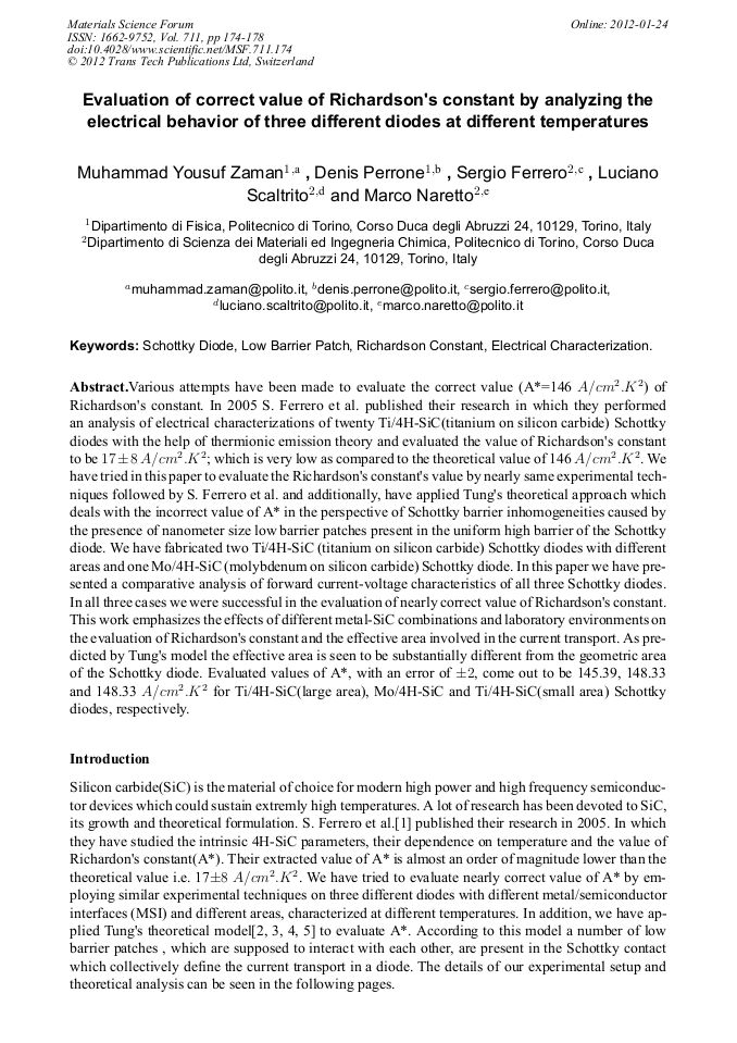 Evaluation of Correct Value of Richardson's Constant by Analyzing the ...