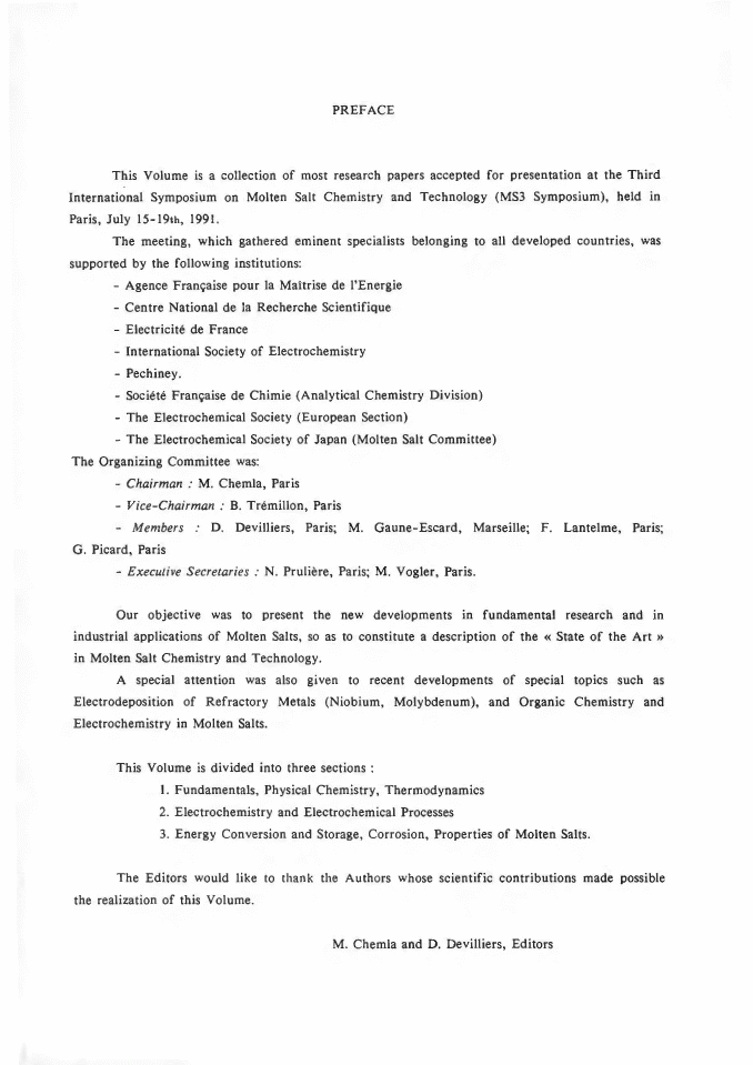 Preface | Molten Salt Chemistry and Technology | Scientific.Net