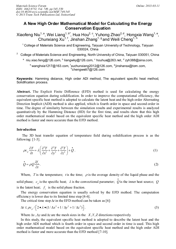 A New High Order Mathematical Model for Calculating the Energy ...