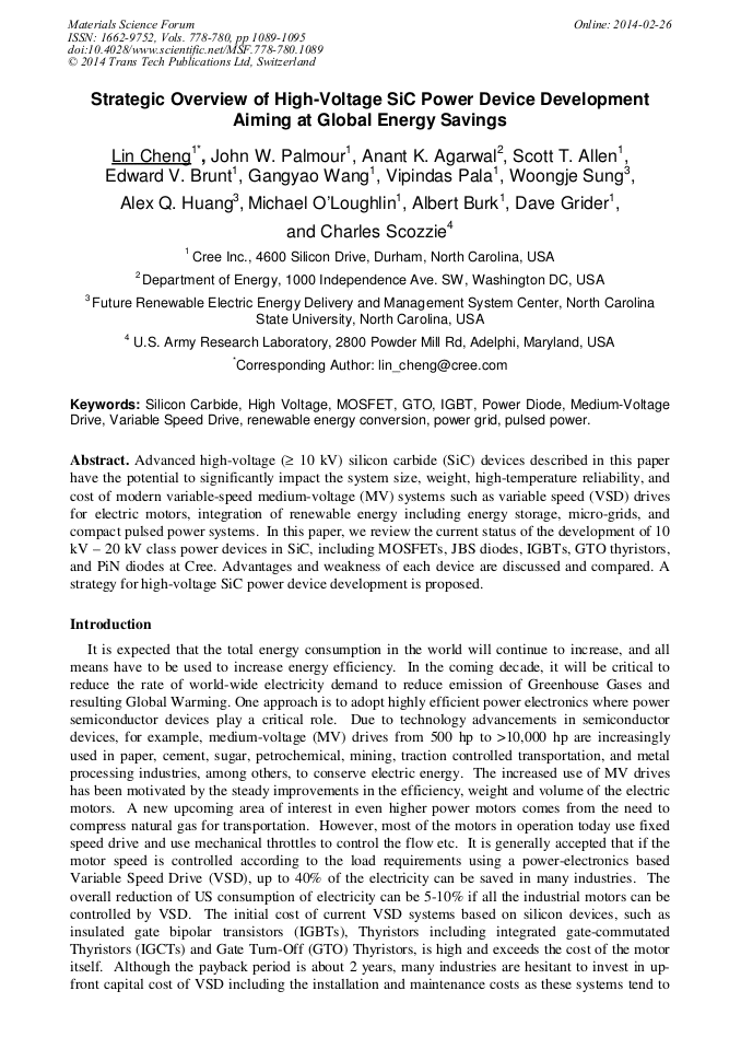 Strategic Overview of High-Voltage SiC Power Device Development Aiming ...