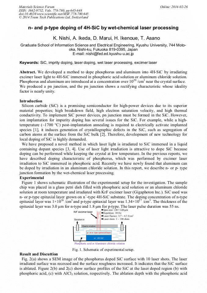n- and p-Type Doping of 4H-SiC by Wet-Chemical Laser Processing ...