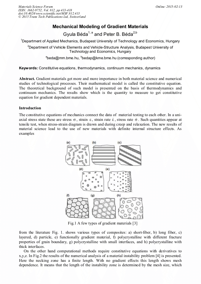 Mechanical Modeling of Gradient Materials | Scientific.Net