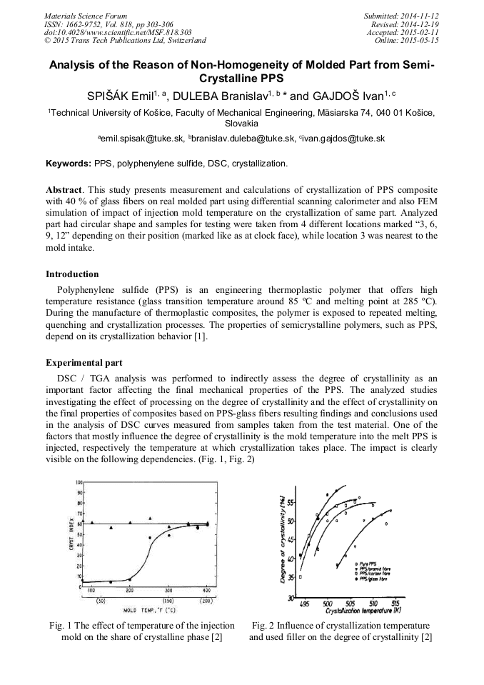 Analysis of the Reason of Non-Homogeneity of Molded Part from Semi ...