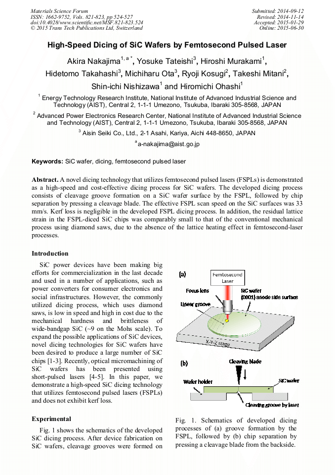 High-Speed Dicing of SiC Wafers by Femtosecond Pulsed Laser ...