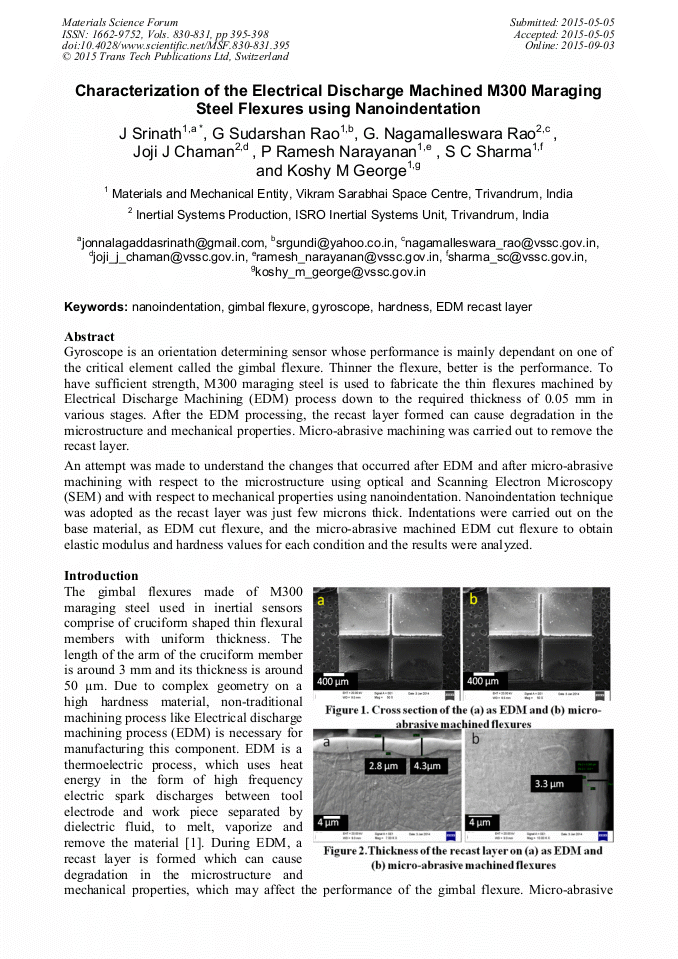 Characterization of the Electrical Discharge Machined M300 Maraging ...