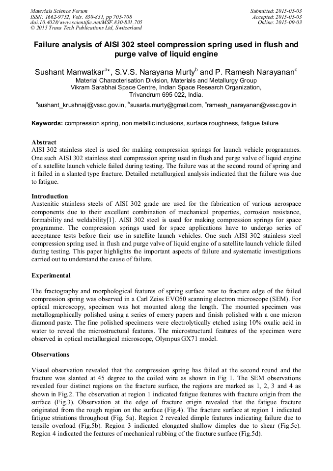 Failure Analysis of AISI 302 Steel Compression Spring Used in Flush and ...