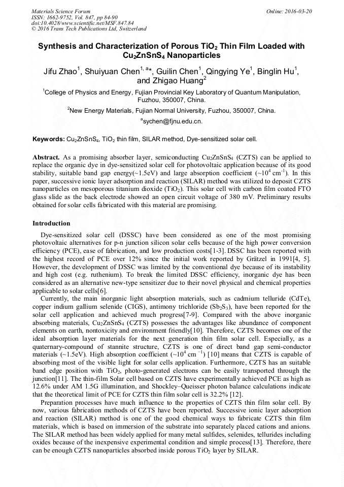 Synthesis and Characterization of Porous TiO2 Thin Film Loaded with ...