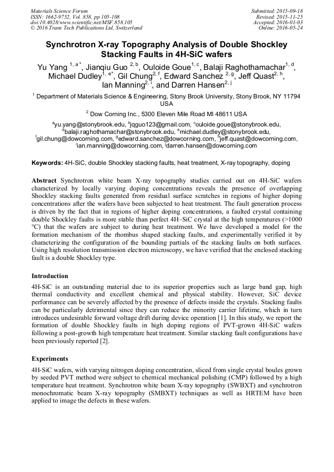 Synchrotron X-Ray Topography Analysis of Double Shockley Stacking ...