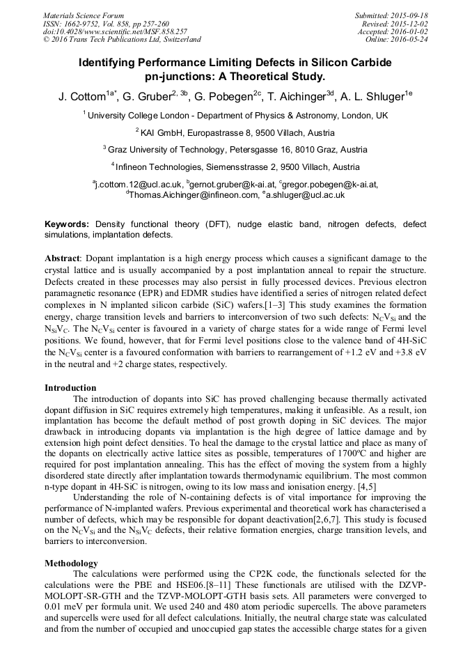 Identifying Performance Limiting Defects in Silicon Carbide pn ...